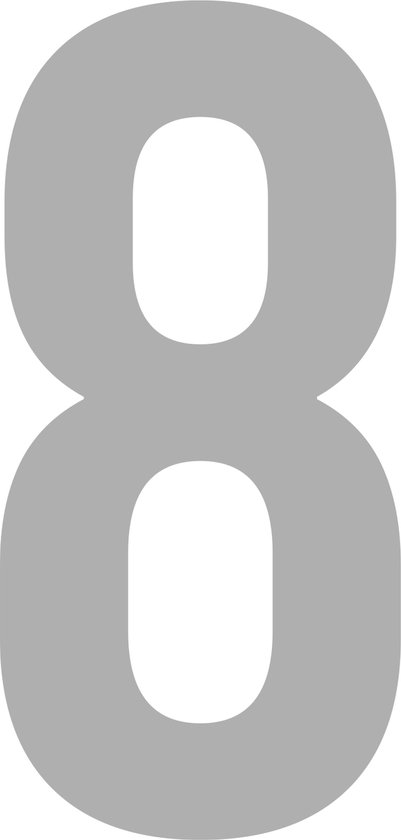 Cijfer 8 - Set van 10 stickers - Lettertype Bebas Neue - Hoogte 10 cm ...