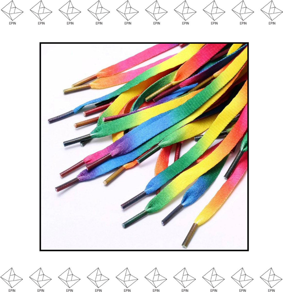 EPIN | Schoenveters | Regenboog Veter| Regenboog Print | Veters ...