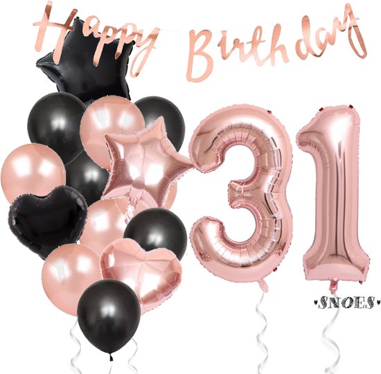 Snoes Ballonnen 31 Jaar Feestpakket – Versiering – Verjaardag Set Liva ...