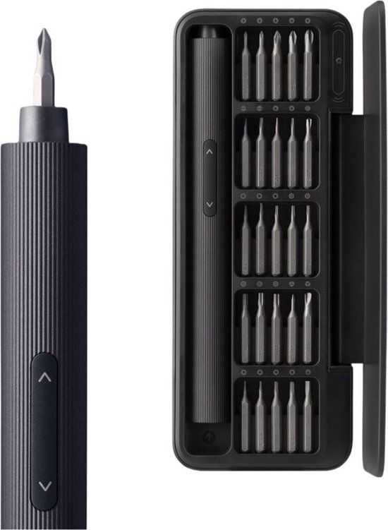 Elektrische Precisie Schroevendraaierset - Gereedschapset - 25 Bitjes - Pen - Zwart | bol.com