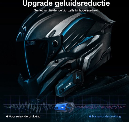 Bolture Intercom Motor Helm - Bluetooth Headset Voor Motorhelm ...