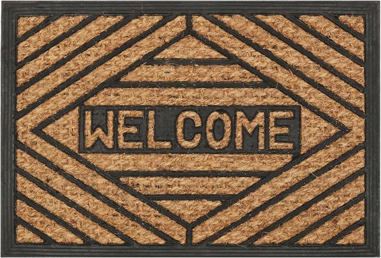 Kokos/rubberen deurmat, welkomsmat, entreemat, met opschrift Welcome ...