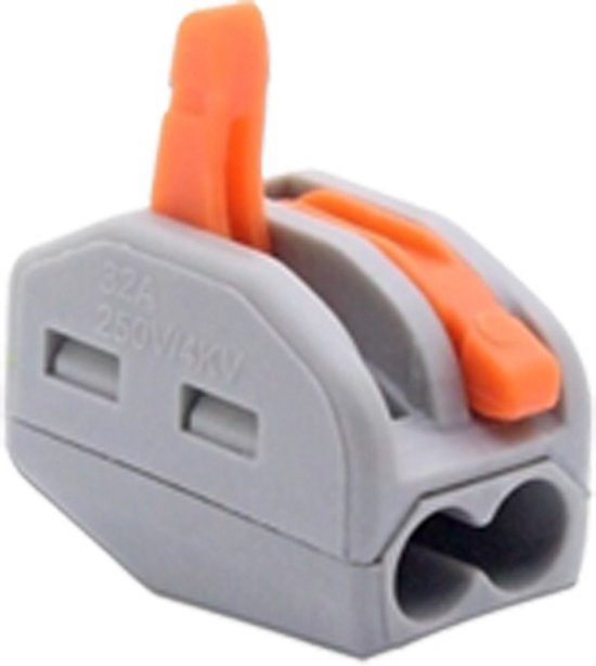 Lasklemmen 2-voudig 0,08-4,0mm² - Grijs - 5 stuks | bol