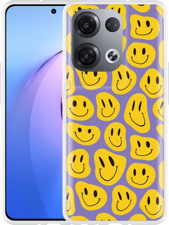 Cazy Hoesje geschikt voor Oppo Reno8 Pro - Smileys | bol