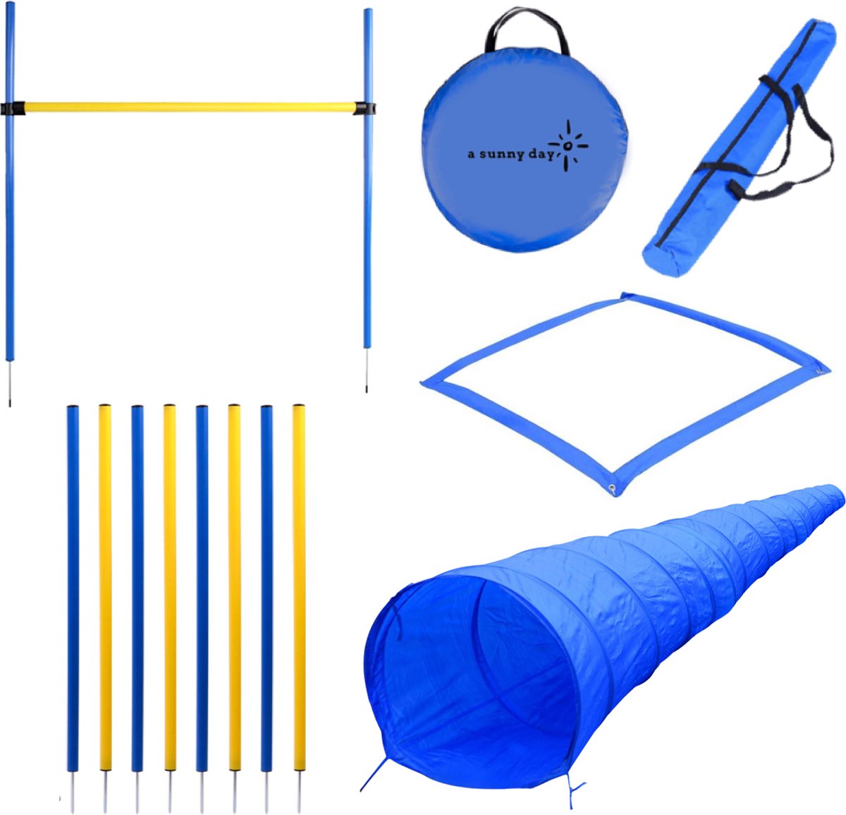 Agility set - agility voor de hond - maat XL - 500 cm hondentunnel ...