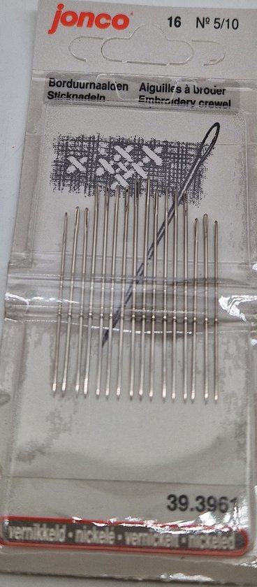Jonco - 16 borduurnaalden no 5/10 vernickeld | bol.com