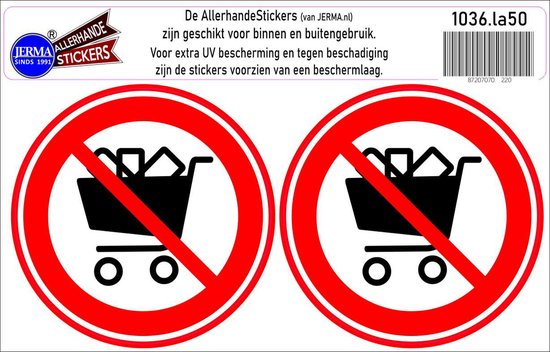 Winkelwagen niet toegestaan sticker set | bol