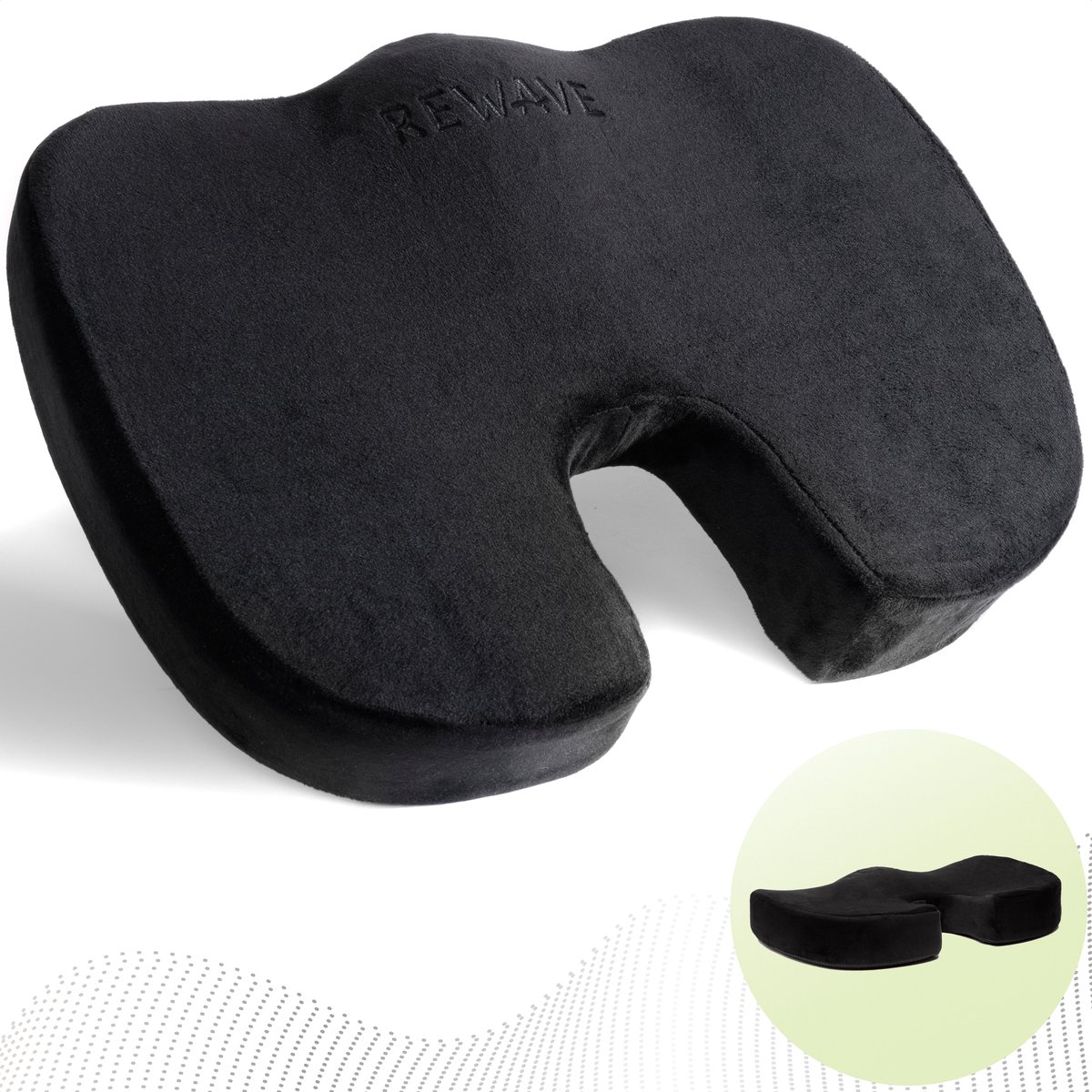 Rewave Zitkussen - Orthopedisch Wigkussen - Ergonomisch Stuitkussen ...