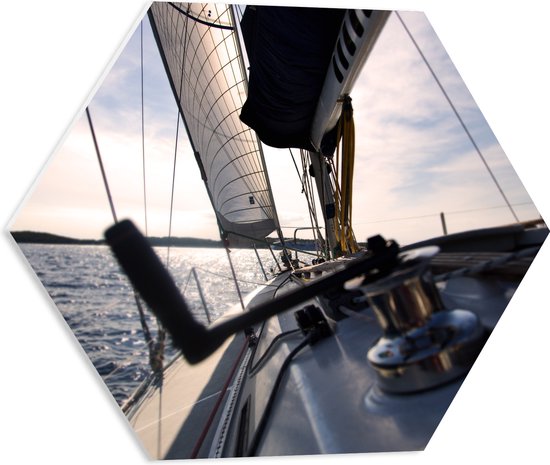 WallClassics - PVC Schuimplaat Hexagon - Dek van Witte Boot op de Grote ...