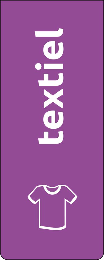 Textiel afval sticker - 160 x 65 mm | bol