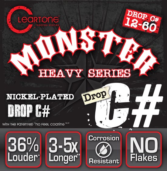 Cleartone CT9460 12-60 nikkel Plated EMP Coated Heavy Monster Drop C# ...