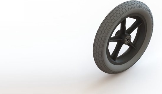 Wiel 12 inch compleet massief grijs | bol