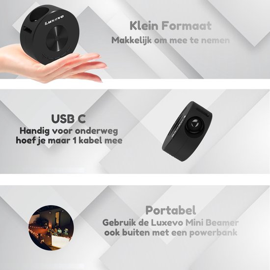 Luxevo Mini Beamer - Streamen via Apple & Android - 1080p | bol