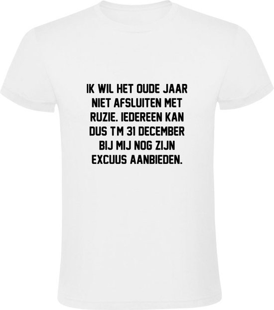 Excuus aanbieden t/m 31 december Heren T-shirt | oudjaar | oud en nieuw ...