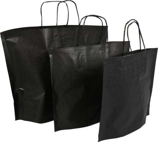 Tas - Papier - gedraaid papieren koord - 46x31.5cm - bodemvouw 15cm ...