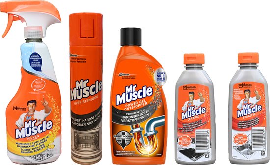 Mr. Muscle keuken reiniger pakket, staalfix, cerafix, oven reiniger en ...
