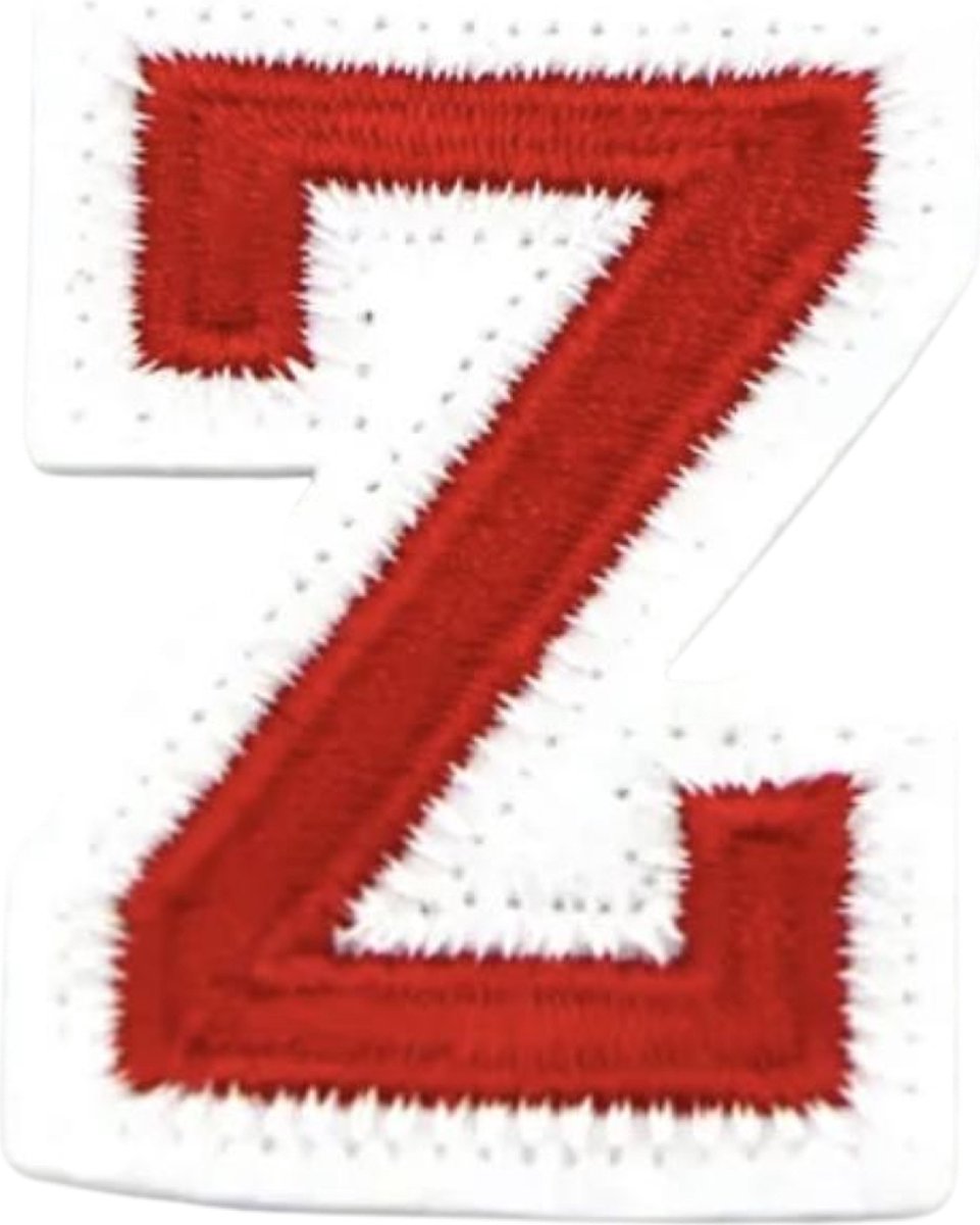Alfabet Letter Embleem Strijk Patch Rood Wit Letter Z / 3.5 cm / 4.5 cm ...