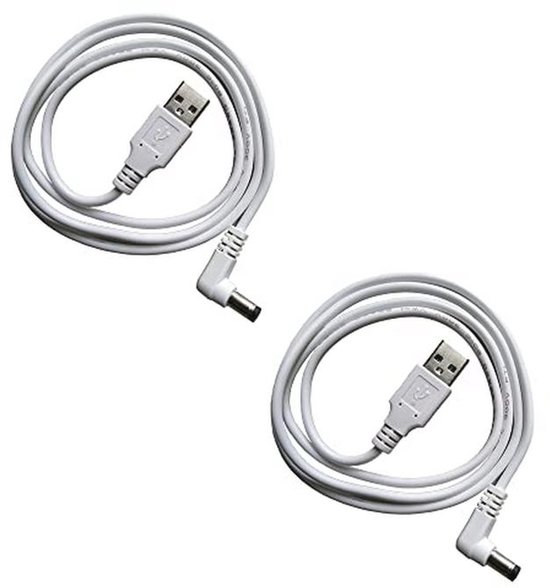 2 Stuks 5V USB naar DC 5V Stroomkabel met L-Type Jack – 1 Meter | bol