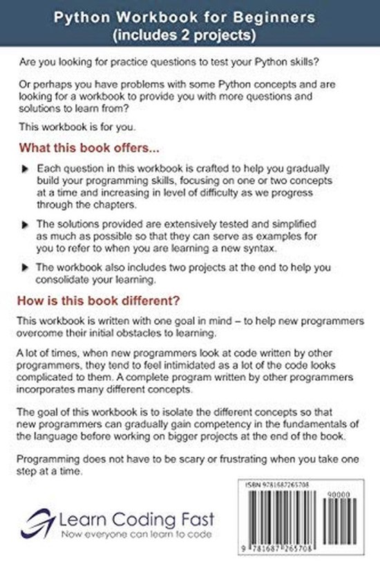 Python Werkboek voor Beginners: Leer Python Snel met Praktische Oefeningen en... | bol