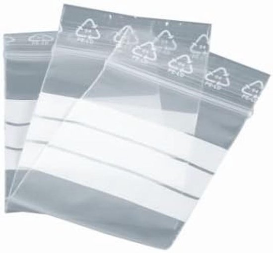 Doorzichtige Plastic Zakjes met Beschrijfveld (60x80mm) - 1000 Stuks | bol