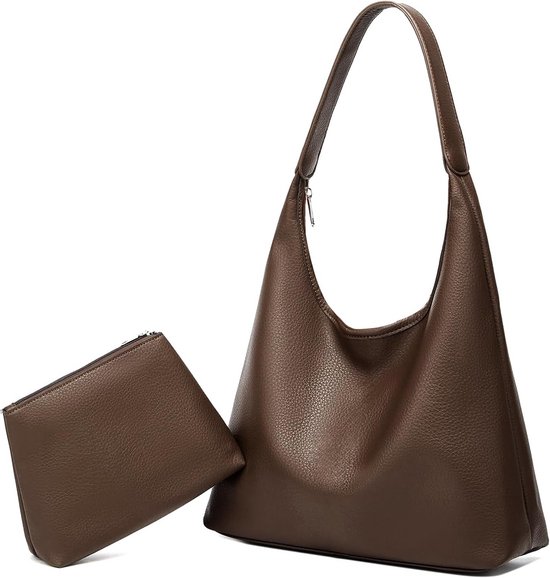 Grote Dames Handtas van PU Leer - Tote Tas en Shopper met Rits - Set ...