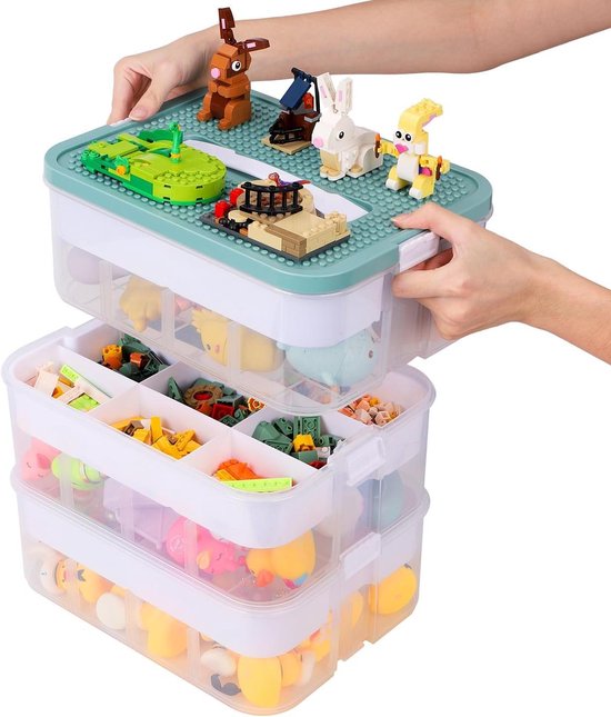 Speelgoedopslag Organisator - Bouwstenen Container - 3-Laags ...