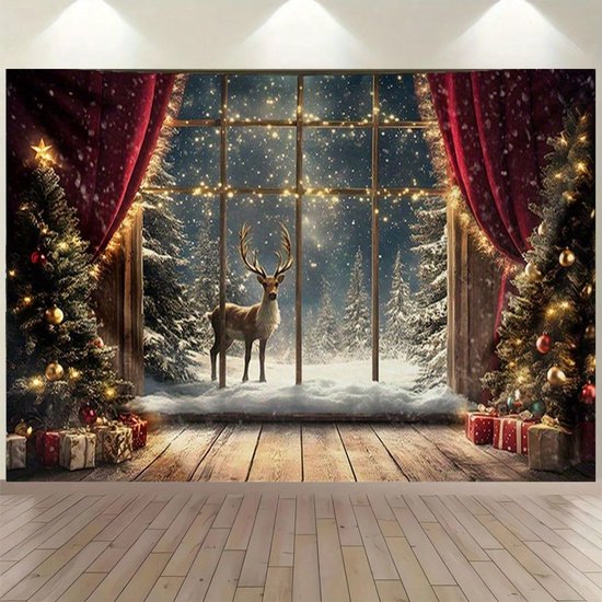 Kerst Wanddoek - Winter Wonderland met Hert | bol