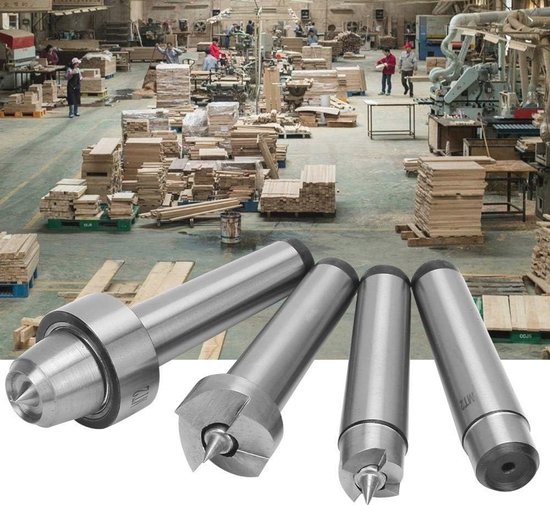 Draaibank Live Center Set - 4 Stuks voor Hout- en Metaalbewerking | bol