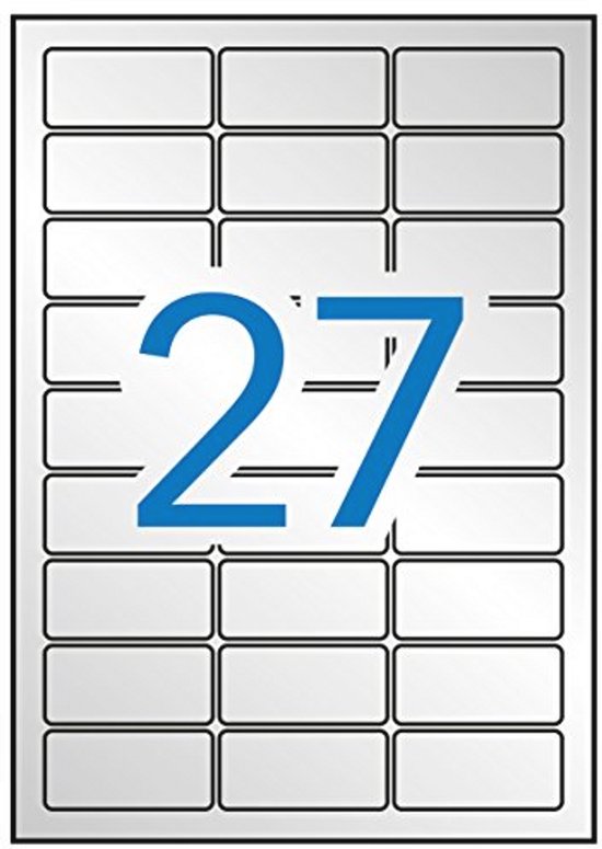 Zilveren metalen etiketten 63,5 x 29,6 mm - 20 vellen voor etikettering ...