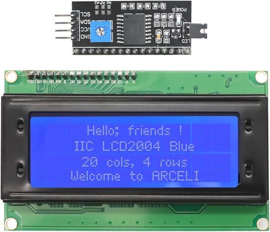 20x4 LCD Display Module - DC 5V LCD-scherm met TWI IIC I2C Interface | bol