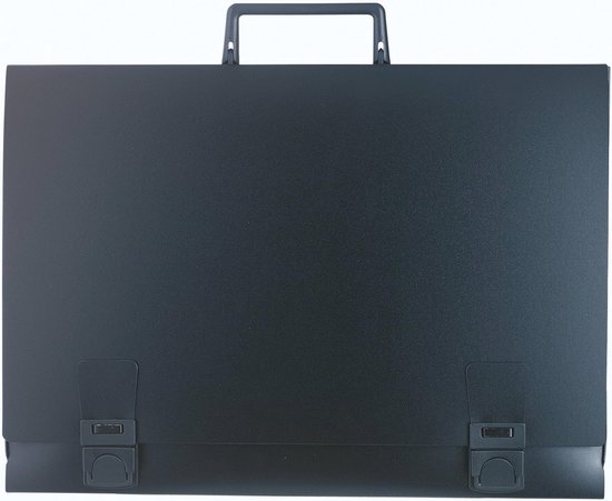 Draagbare tekenmap van stevig PP met handvat – 32,5 x 50 cm, zwart | bol