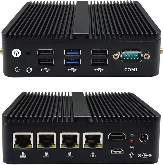 Mini PC Firewall Quad Core met 8GB RAM en 128GB SSD - Fanless Router ...
