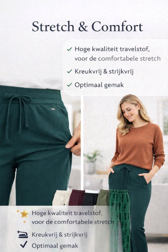 Angelle Milan Travelstof 1501 Broek – Diep Bordeaux | bol