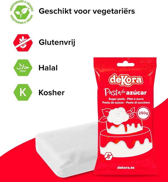 Witte Rolfondant 250g - Kneedbare Suikerpasta voor Taartdecoratie en ...