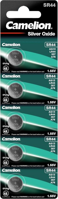 Camelion SR44 Zilveroxide Knoopcelbatterij 1,5V (5 Stuks) | bol