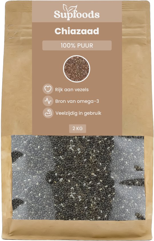 Chiazaad 100% Puur - 2kg - Chiazaad is Rijk aan Vezels en Omega-3 ...
