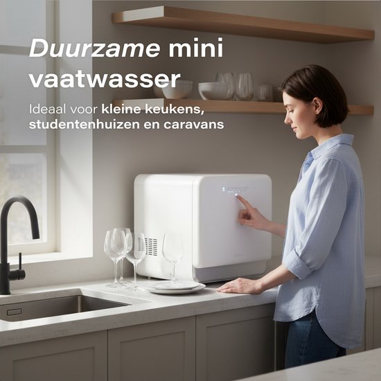 Skoov Mini Vaatwasser met waterreservoir - 3 couverts - 6 wasprogramma ...