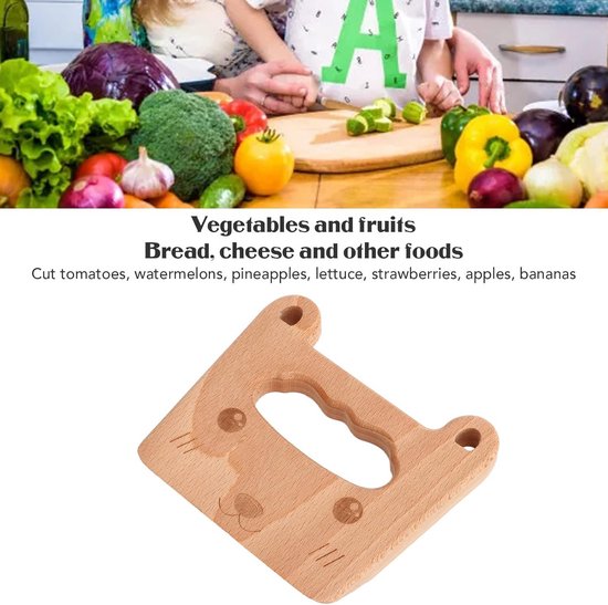 Houten Kinderkeukenmes - Veilig Fruit- en Groentesnijder Speelgoed | bol