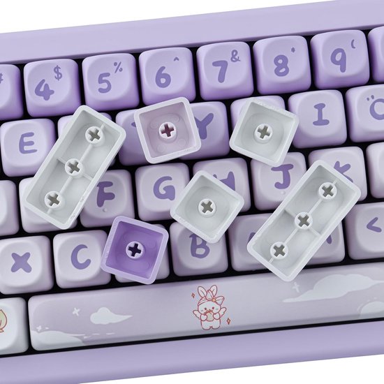 142-delige PBT Keycap Set MOA Profiel Geleidelijk Paars ANSI Layout | bol