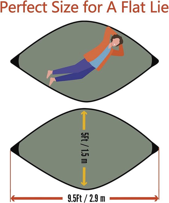 Ruime Hangmat met Afneembaar Klamboe en Karabijnhaken voor Kamperen | bol