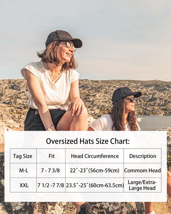 XXL Pet Cap voor Grote Hoofden Mannen en Vrouwen - Verstelbare Baseball ...