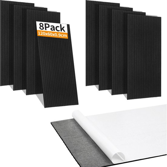 8 stuks Akoestische panelen streepontwerp Wandpanelen Geluidspanelen ...