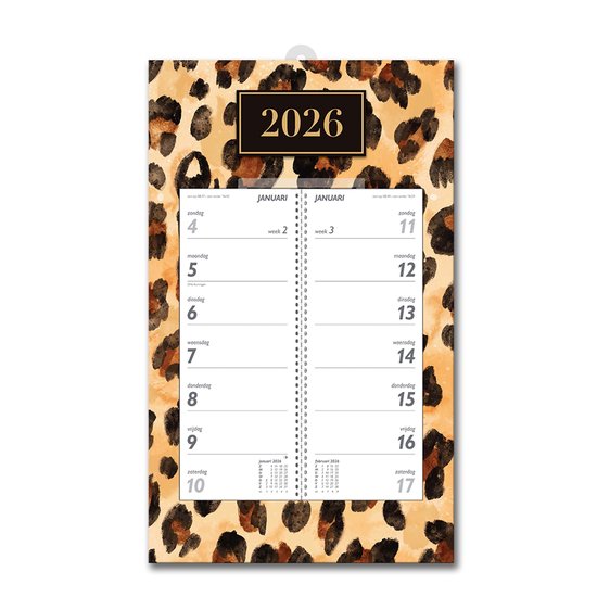 Weekkalender 2026 – Omlegkalender op Schild – Week begint op zondag ...