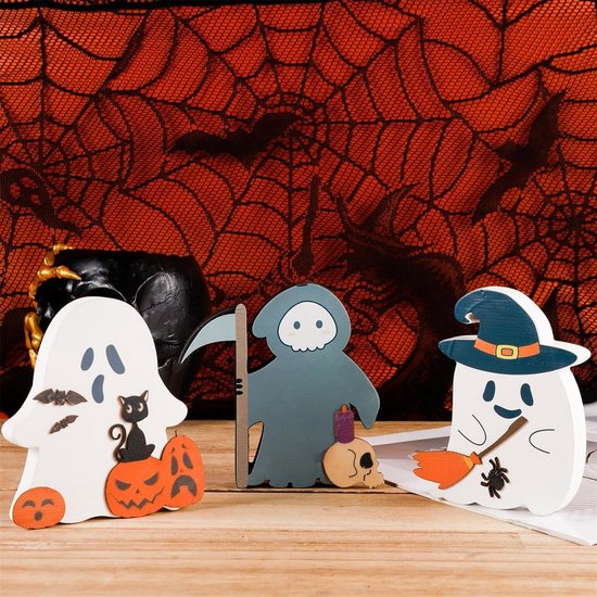 Jhubers Goods - Halloween Decoraties - Spook - Binnen - Houten - Zwarte ...