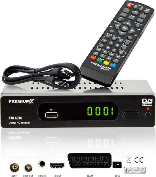 Digitale Kabel TV Ontvanger DVB-C FTA FullHD HD-Media Speler SCART HDMI ...