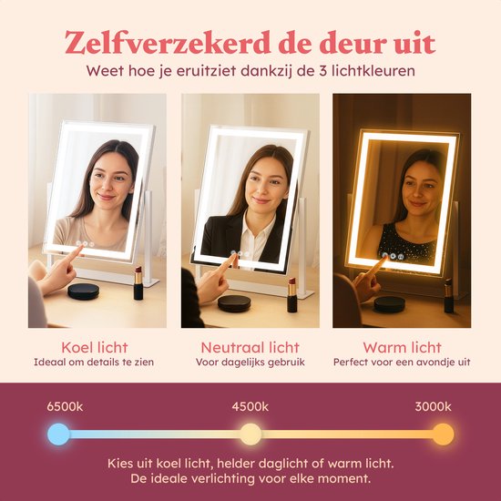Fraay Hollywood Spiegel 41x30CM - met Beauty Blenders - LED Strip - 10x ...