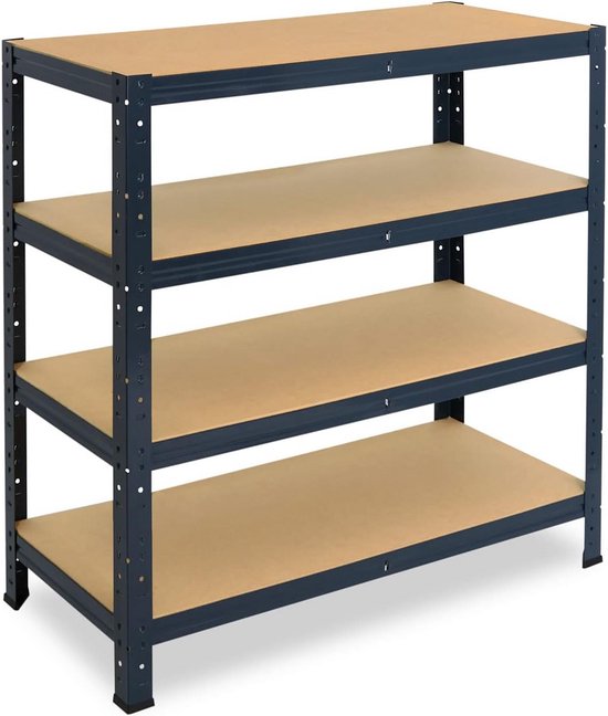 Stevige metalen stellingkast antraciet 115x70x45 cm met 4 legplanken ...