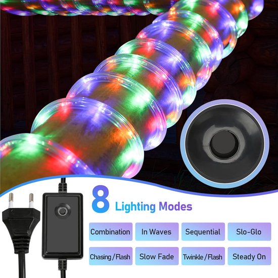 30 Meter LED Slang Verlichting met 8 Lichtstanden - Waterbestendig ...