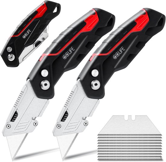 2-Pack Universeel Vlijmscherp Stanley Mes Inklapbaar met 10 Extra ...