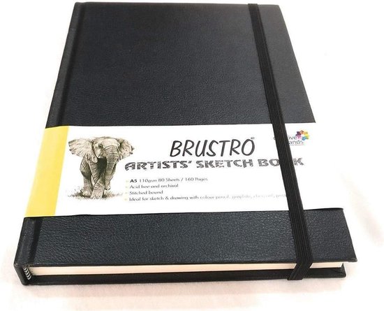 Stevig Gebonden Schetsboek A5 - 160 Pagine, 110 g/m² Papier voor ...